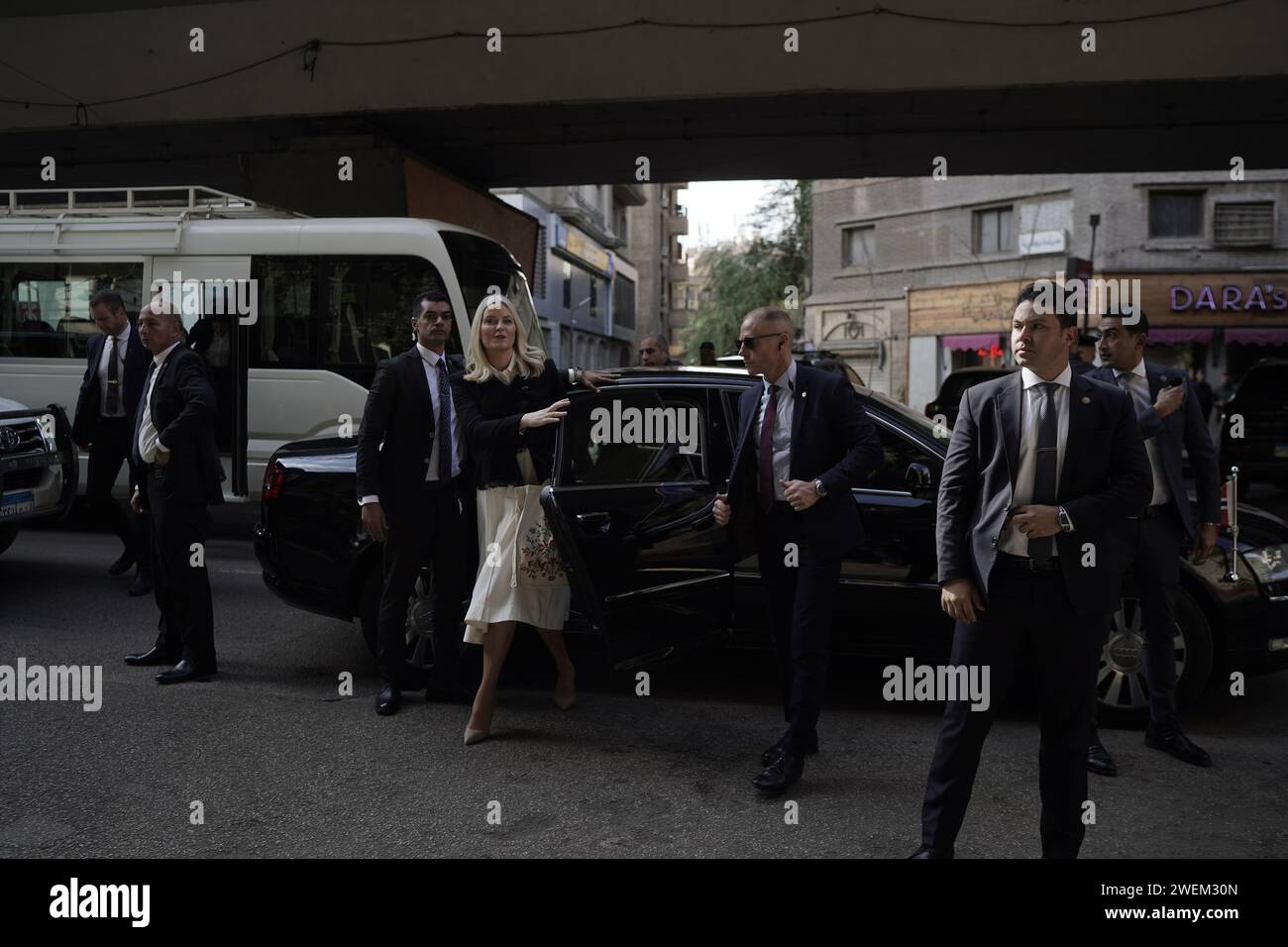 Cairo, Egypt 20240126.Crown Princess Mette-Marit visits a bookstore and ...