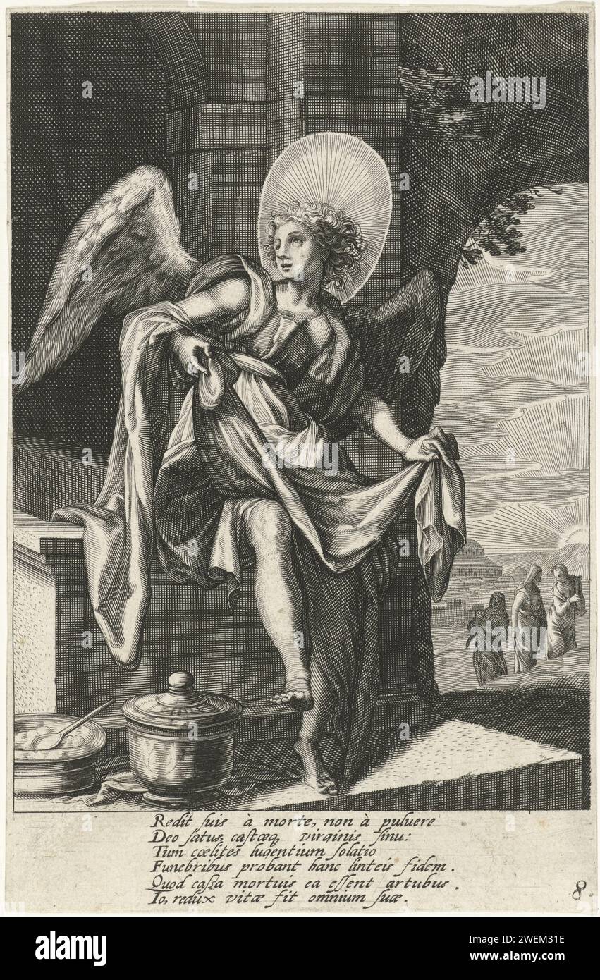 Engel with the shroud of Christ, Abraham Hogenberg, after Augustin ...