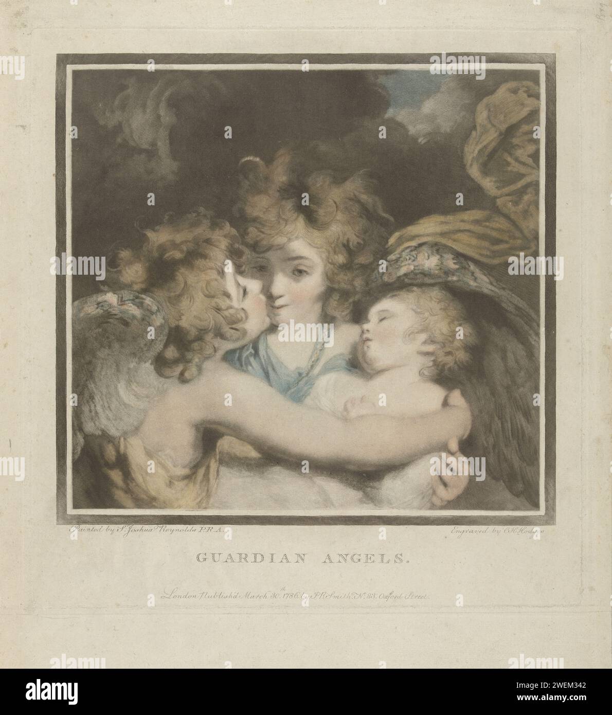Two angels and a child, Charles Howard Hodges, After Joshua Reynolds ...