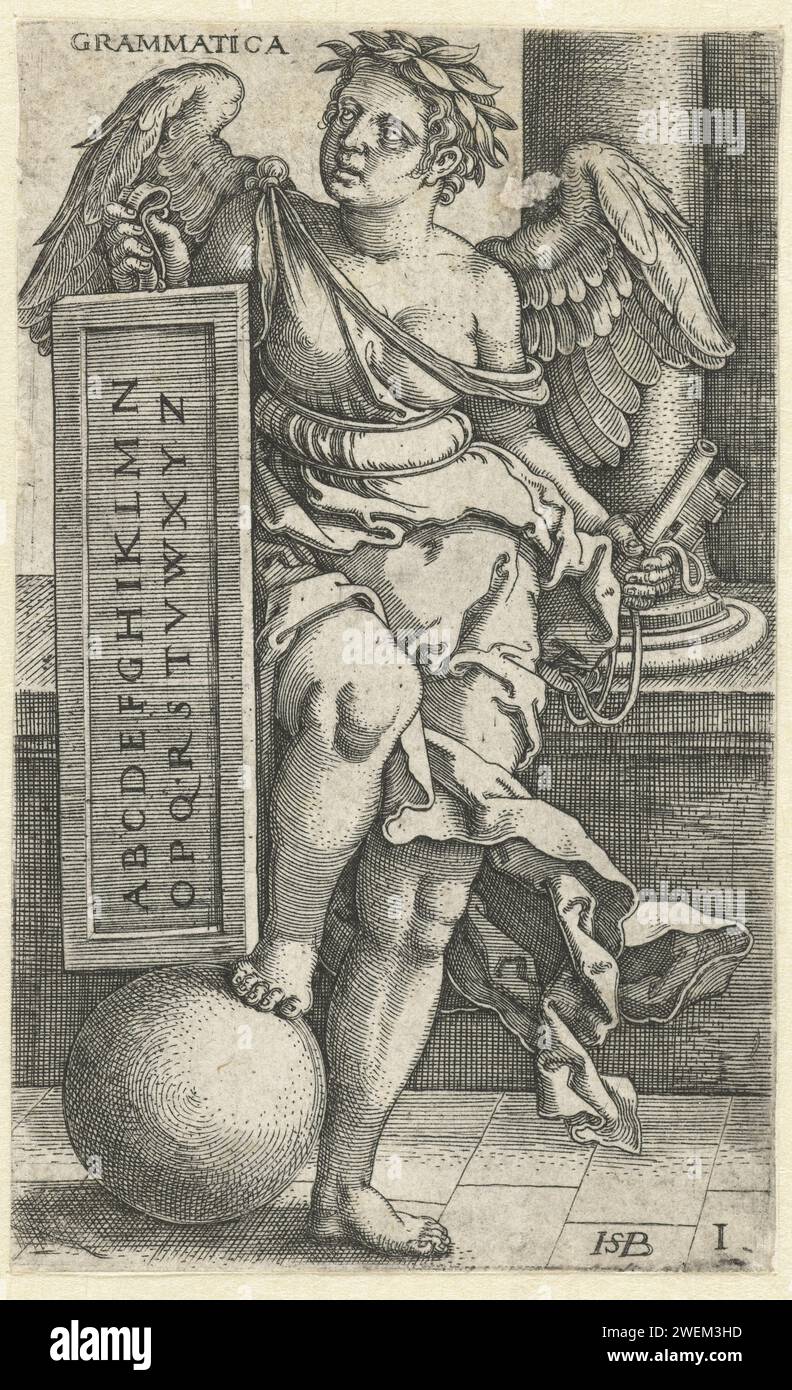 Grammatica, Hans Sebald Beham, 1510 - 1550 print Winged woman as ...