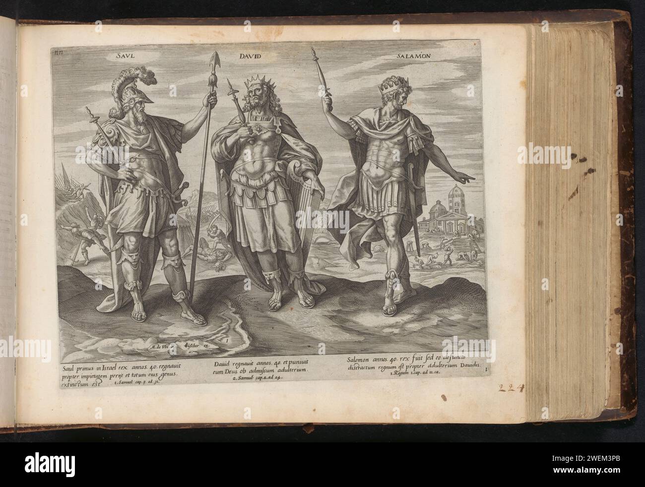 Saul, David and Solomon, Anonymous, Maerten de Vos, 1646 print The ...