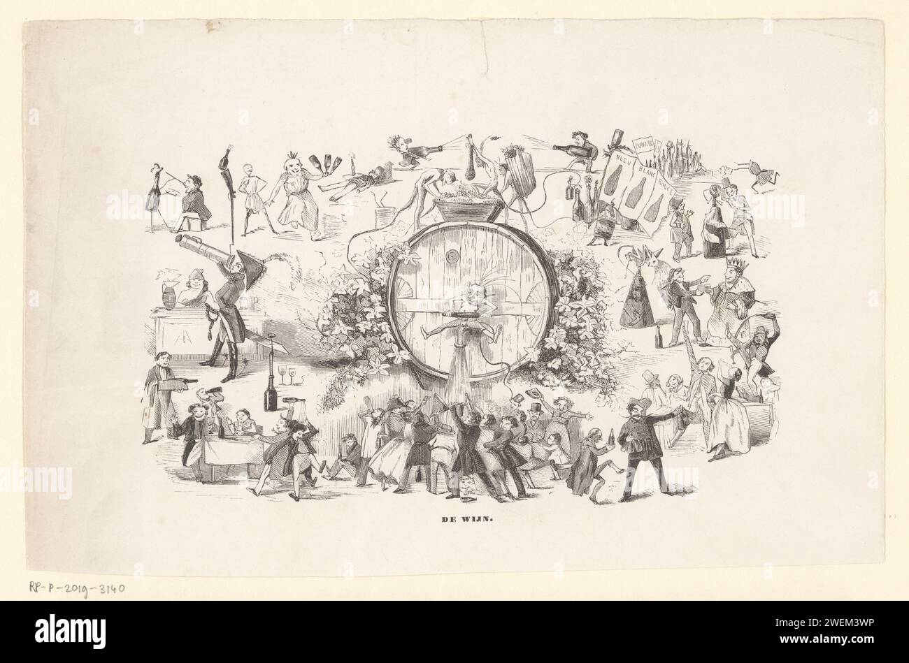 Cartoon on drinking wine, anonymous, 1820 - 1920 print paper wine ...