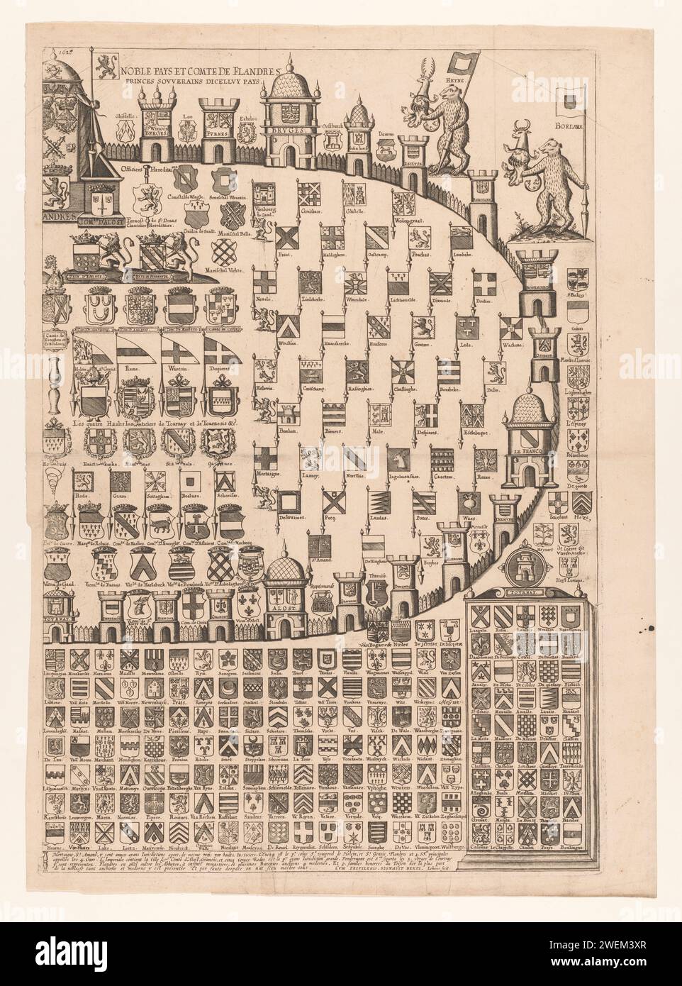 Weapon map of Flanders (right sheet), Lemmens, 1618 - 1628 print Count ...