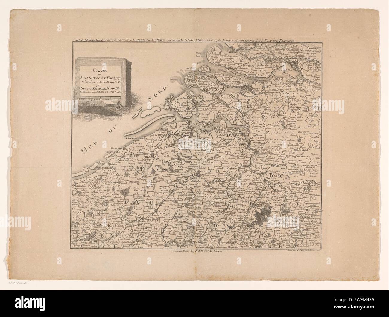 Map of Flanders and a part of Zeeland, C.F. Gürsch, 1785 print Map of ...