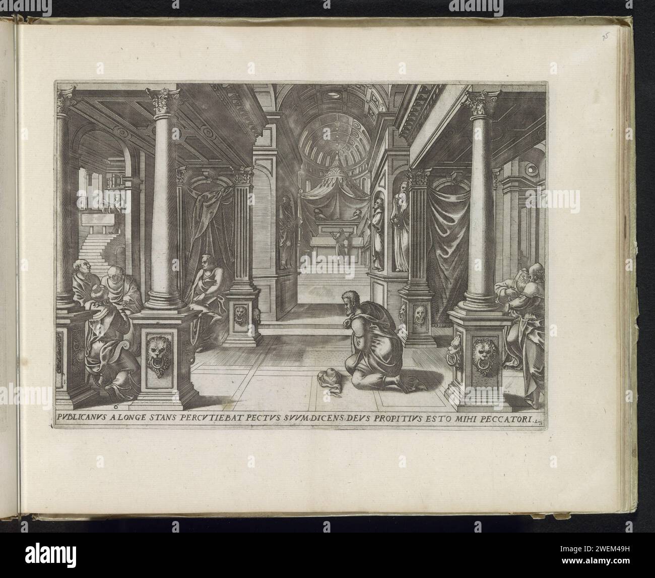 Parable of the Pharise and the Tollenaar, Lucas van Doetechum, after ...