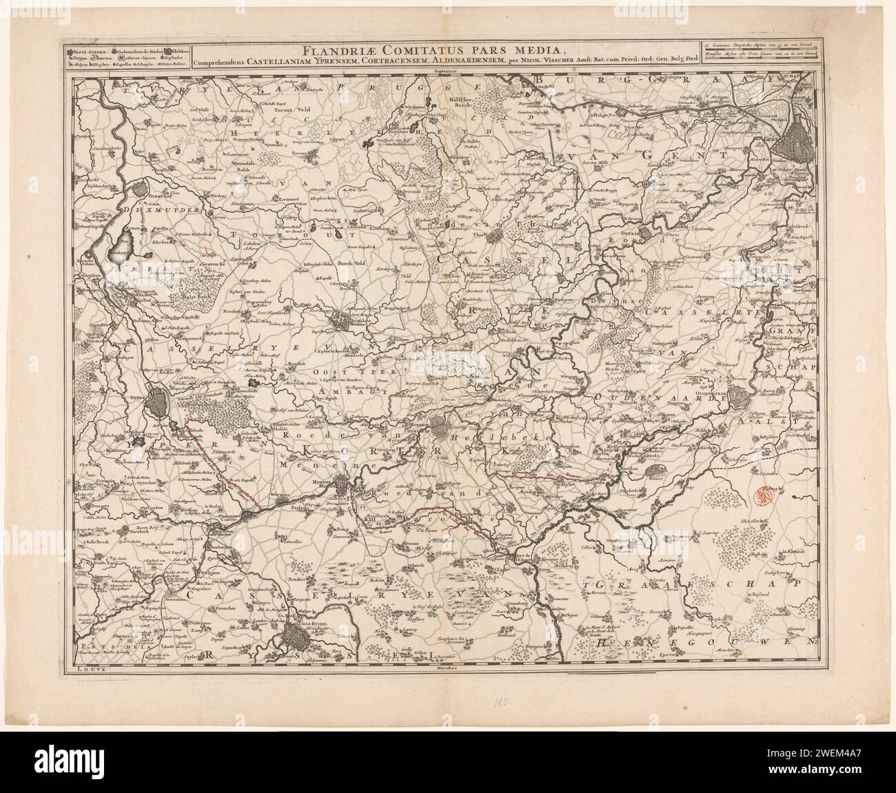 Map of South West Flanders, Anonymous, 1677-1720 print Map of South ...