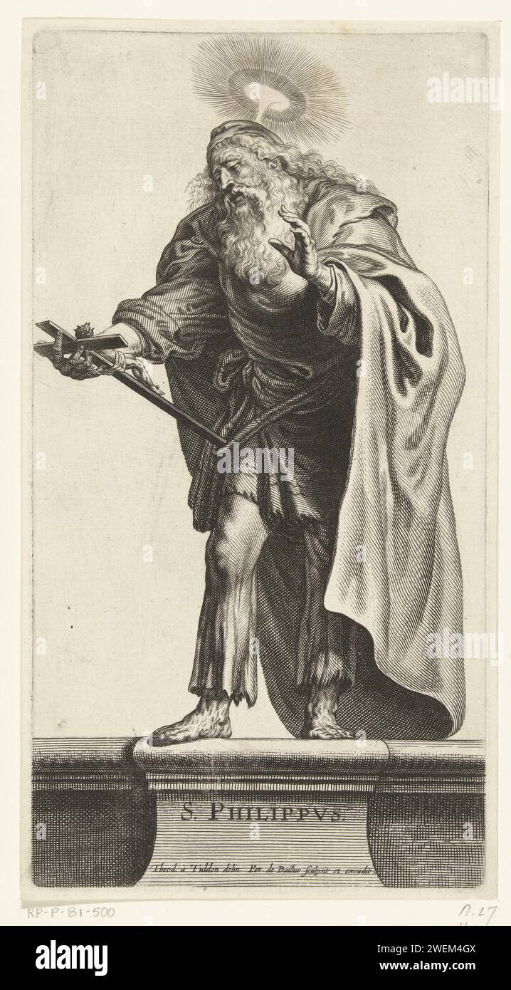 Apostle Philip with Crucifix, Pieter de Bailliu (I), After Theodoor van ...