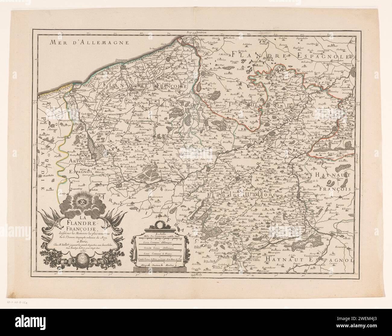 Map of the French part of Flanders, Anonymous, 1689 print Map of the ...