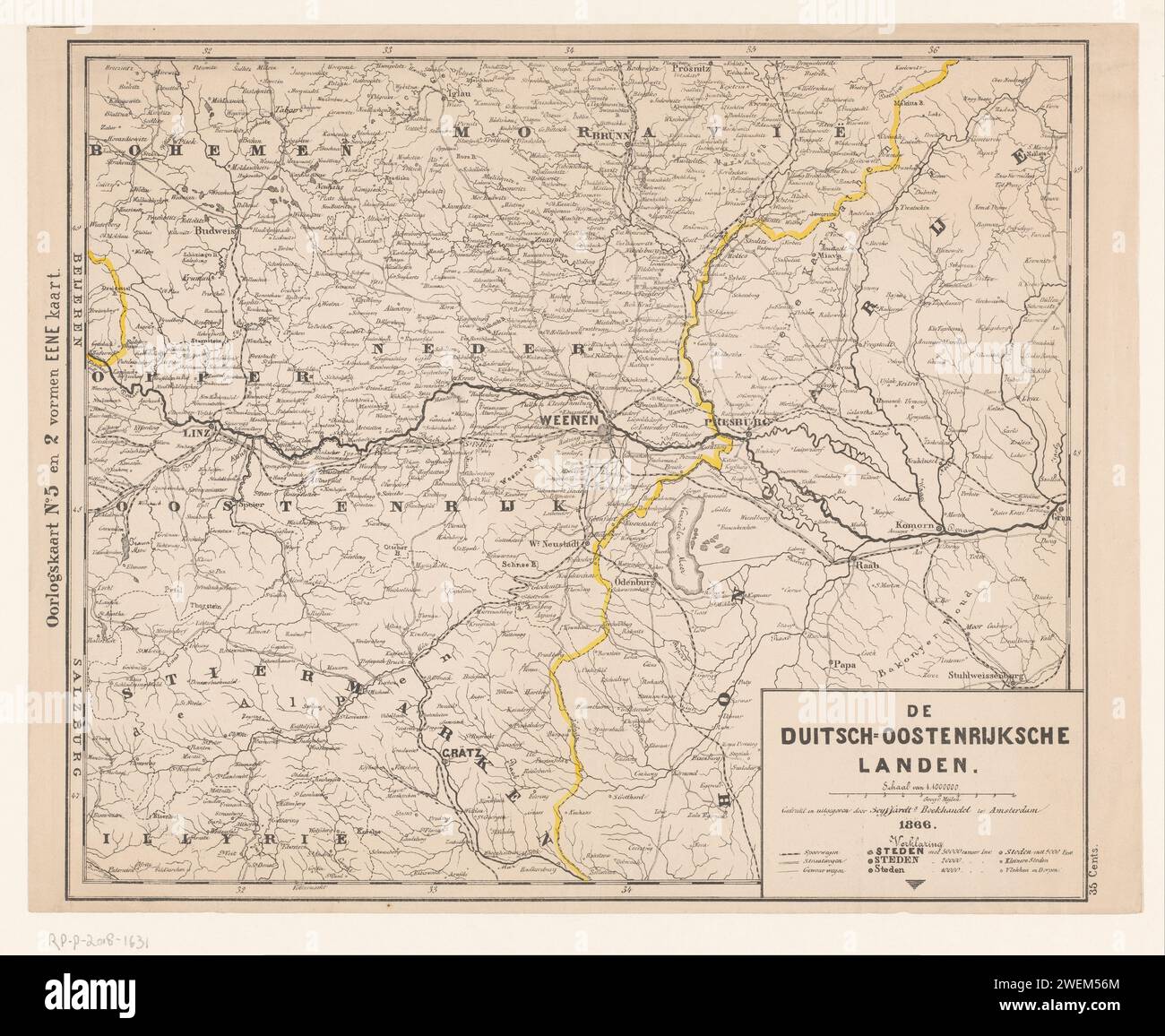 Map of a part of Austria-Hungary, Anonymous, 1866 print paper maps of ...
