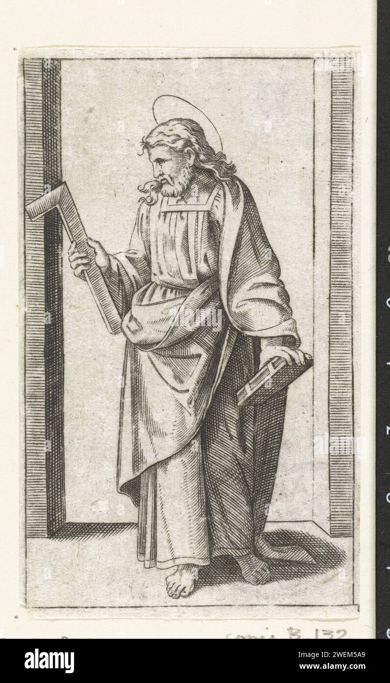 Apostle Tomas with Winkelhaak, Anonymous, After Marcantonio Raimondi ...