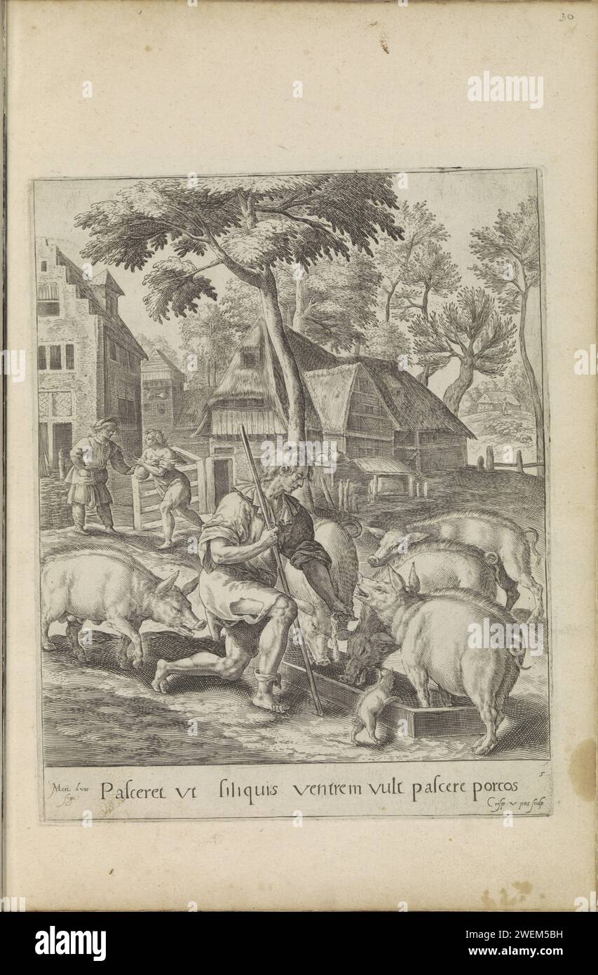 The Lost Son As Pig Heard, 1580 - 1588 print The lost son as a pig herd ...