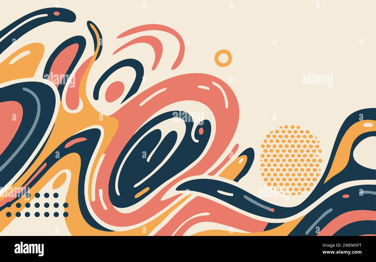 Abstract art background with colorful waves vector Stock Vector Image ...