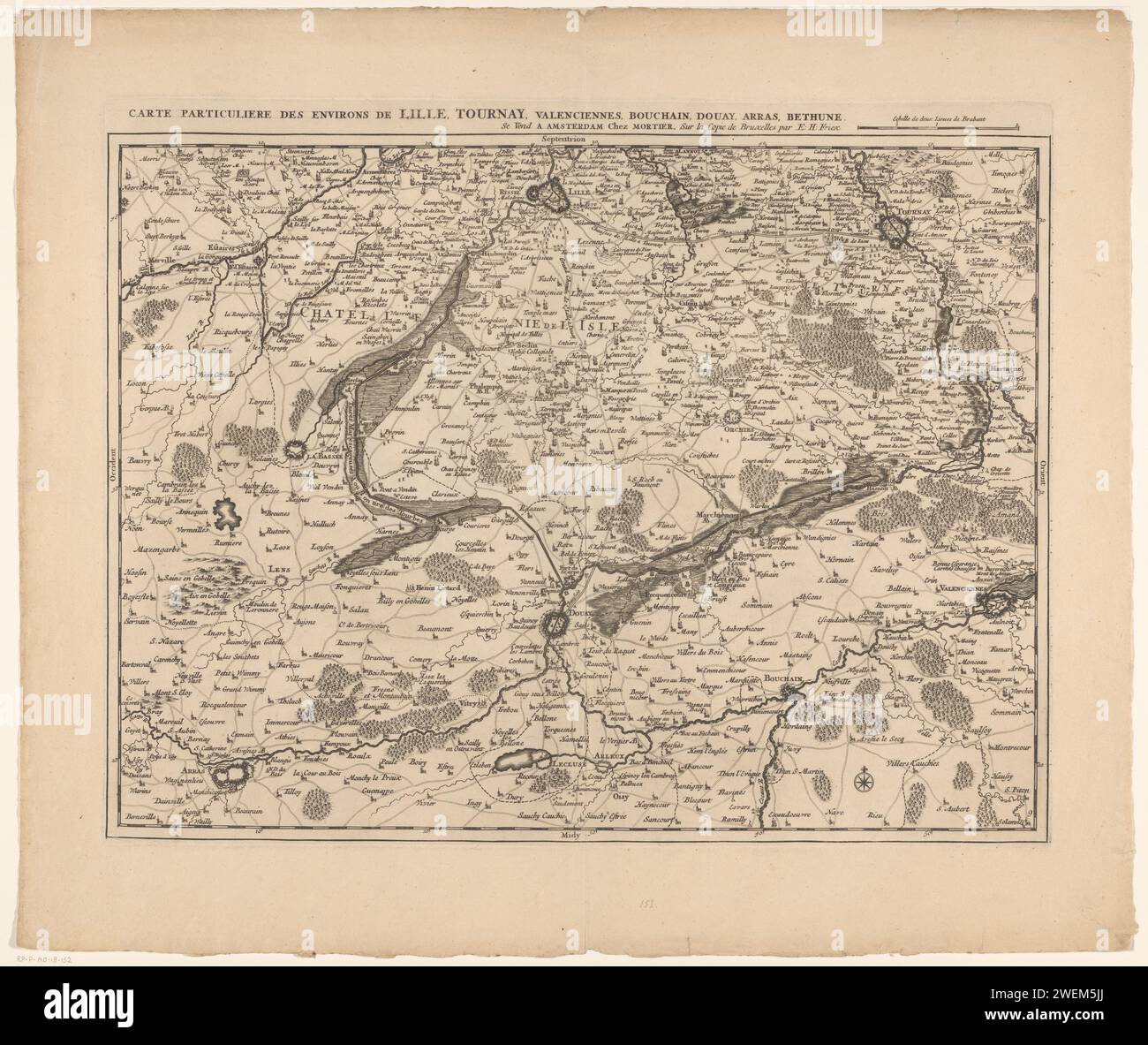 Map of Frans -Vlaanderen, Anonymous, 1721 - 1745 print Map of French ...