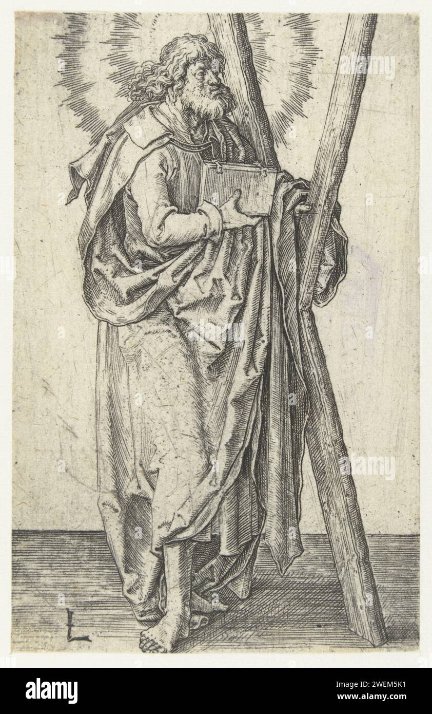 The Apostle Andreas, Lucas Van Leyden, 1508 - 1512 print paper ...