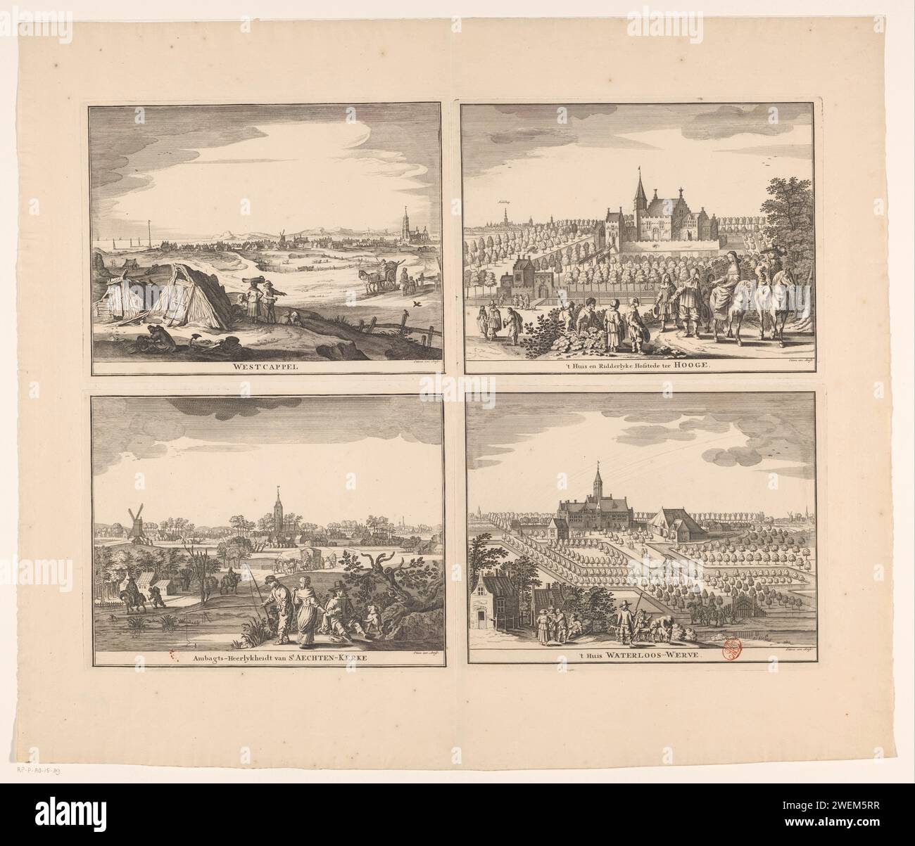 View of Westkapelle, Ter Hooge Castle, Aagtekerke and Huis ...