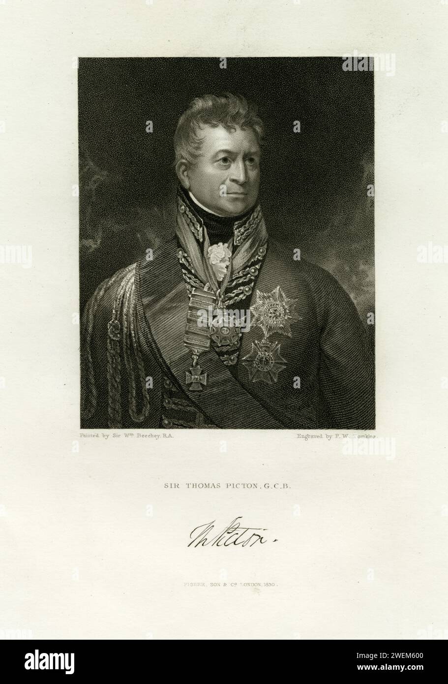 Portrait of Sir Thomas Picton, G.C.B. by Peltro William Tomkins, after ...