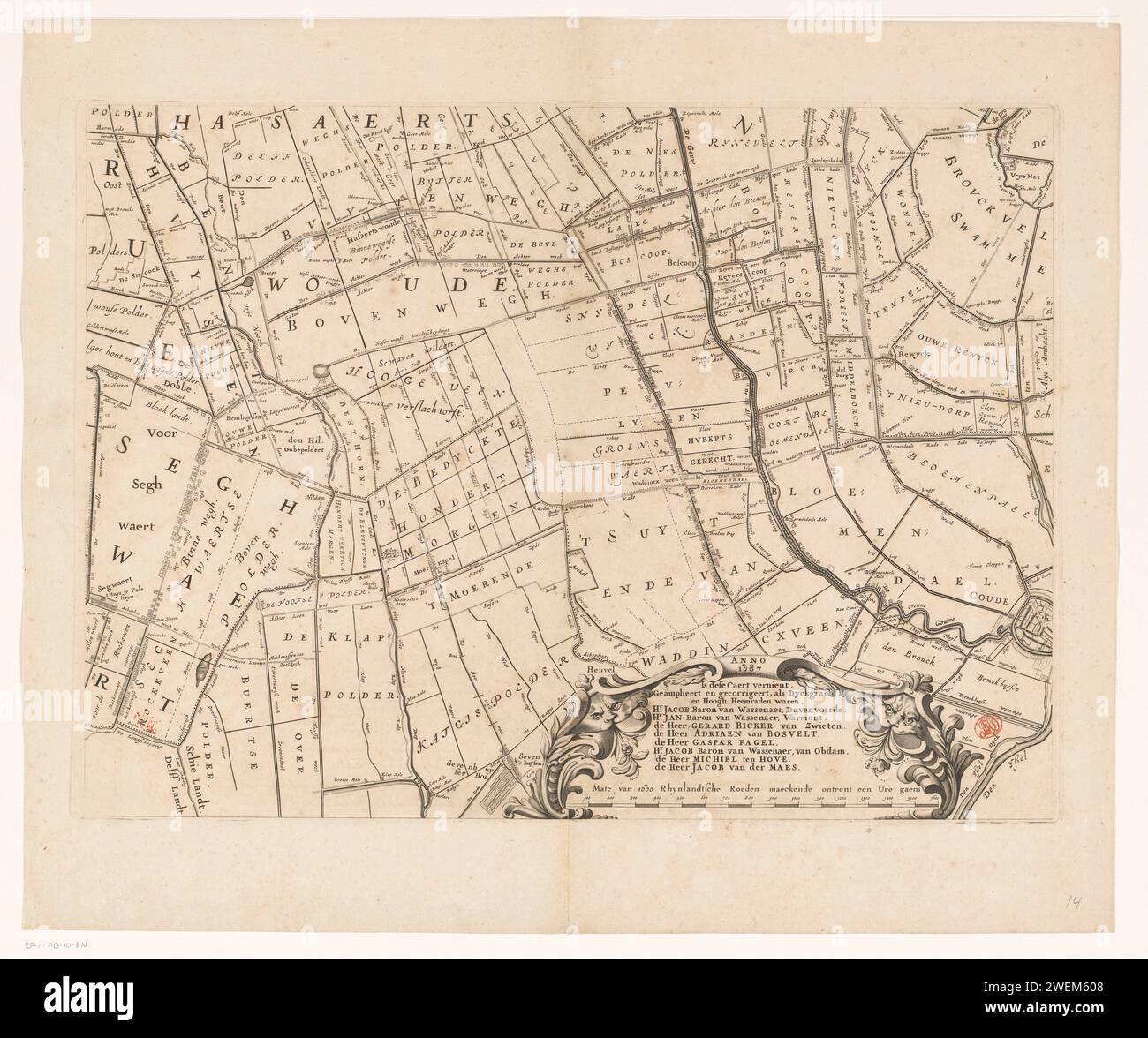 Map of the Rijnland Water Board (fourteenth part), Cornelis Danckerts ...