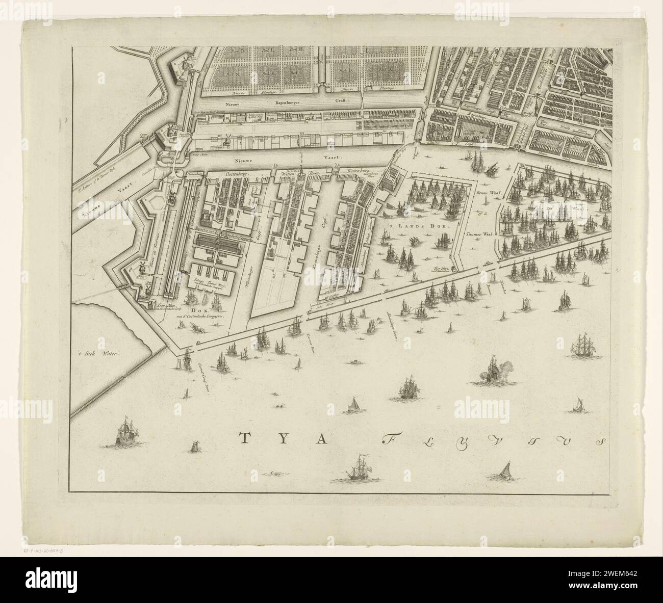 Map of Amsterdam (part left), Gerrit de Broen (II), 1774 - 1782 print Part (bottom left) of a ...