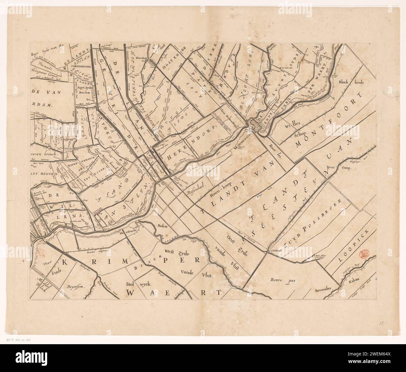 Map of the Rijnland Water Board (fifteenth part), Cornelis Danckerts (I ...