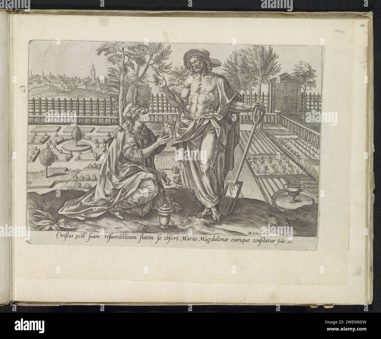 Christ appears as a gardener to Maria Magdalena (Noli Me Tangere), 1585 print Maria Magdalena ...