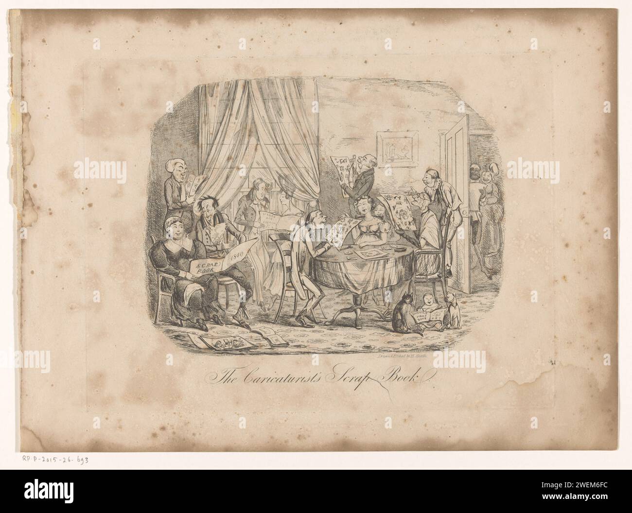 Interior with people who watch magazines from The Caricaturist's Scrap ...