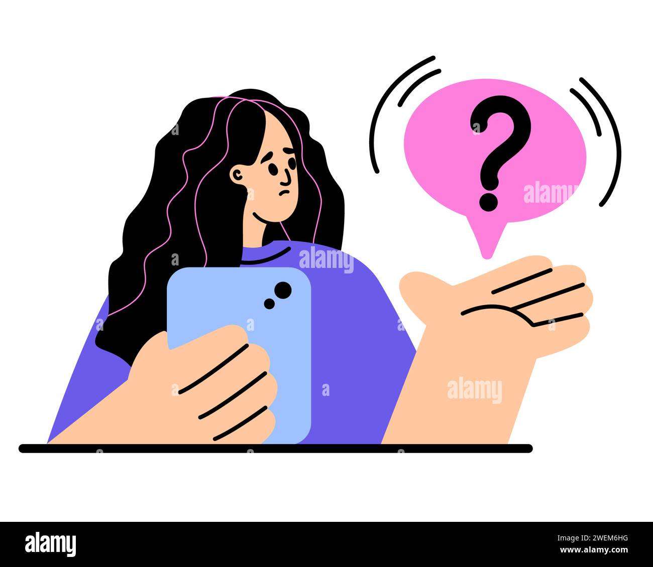 Woman holding phone uncertainty Cut Out Stock Images & Pictures - Alamy Woman holding phone uncertainty Cut Out Stock Images & Pictures - Alamy