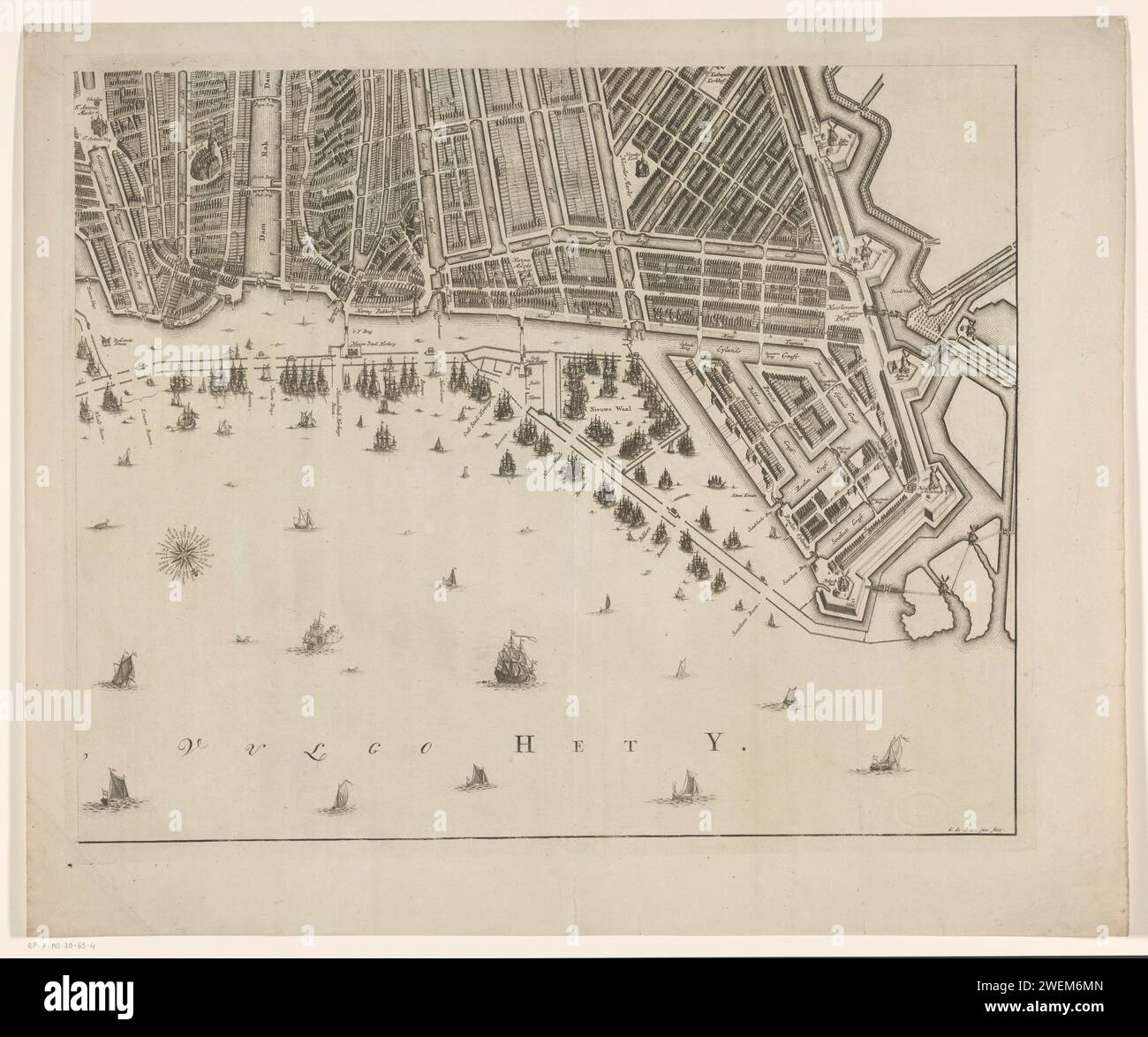 Map of Amsterdam (part bottom right), Gerrit de Broen (II), 1744 - 1768 print Part (bottom right ...