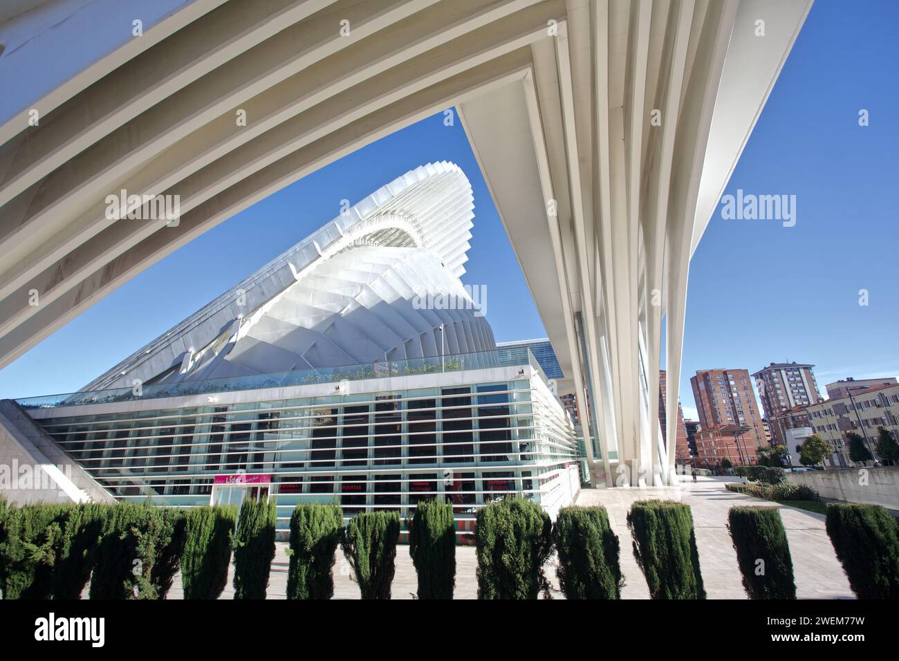 Oviedo, Asturias, Spain. The Exhibition and Congress Palace is the work ...