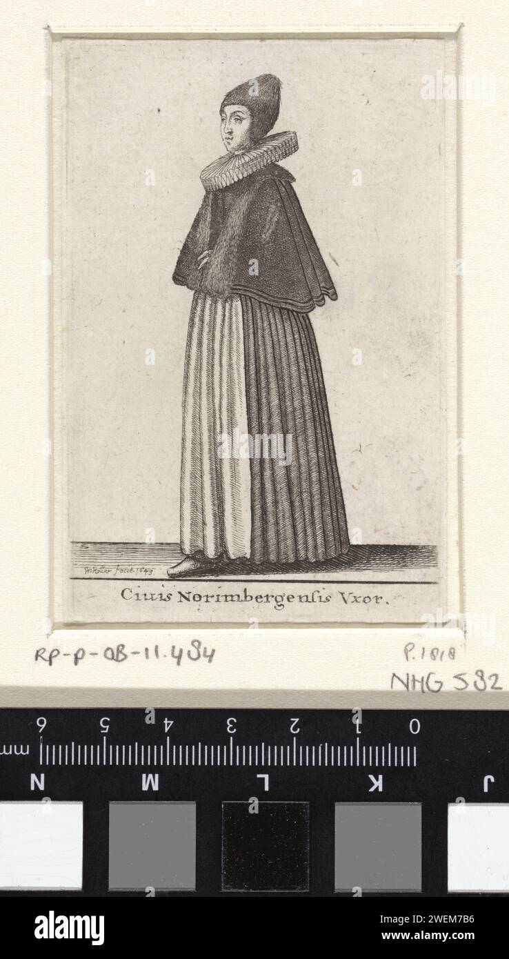 Ciuis norimbergensis Vxor, Wenceslaus Hollar, 1644 Woman from Nuremberg ...
