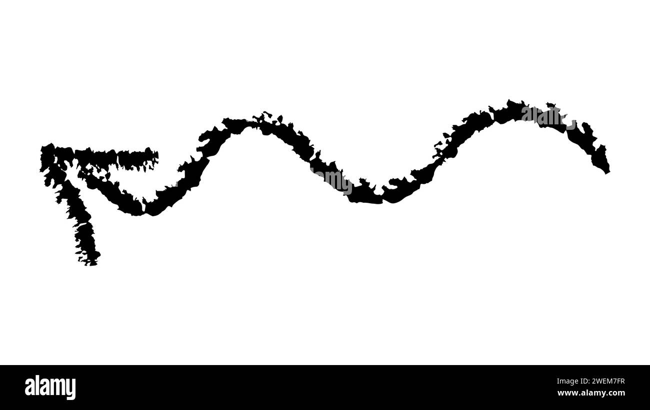 Hand drawn crayon chalk charcoal line arrows set. curvy and wavy arrows ...