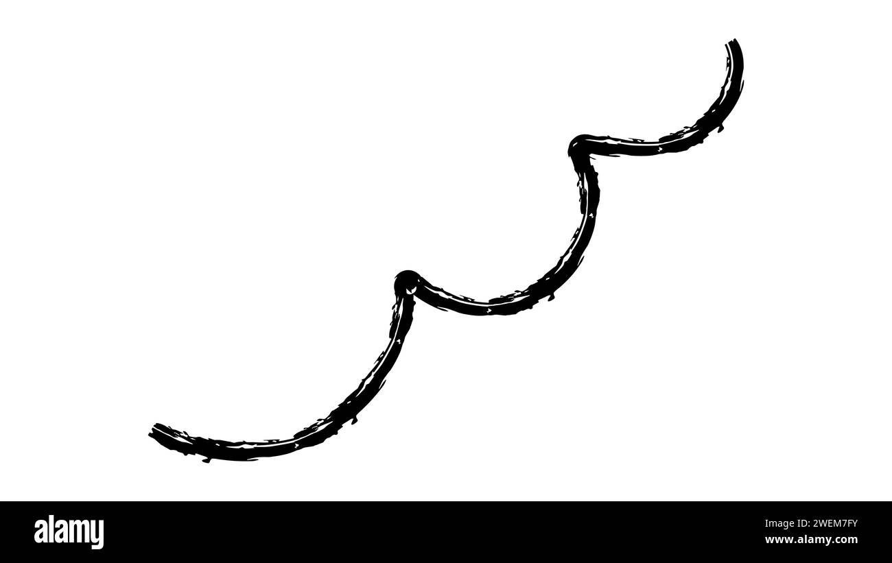 Hand drawn crayon chalk charcoal line arrows set. curvy and wavy arrows ...