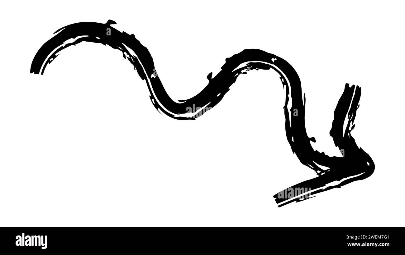 Hand drawn crayon chalk charcoal line arrows set. curvy and wavy arrows ...