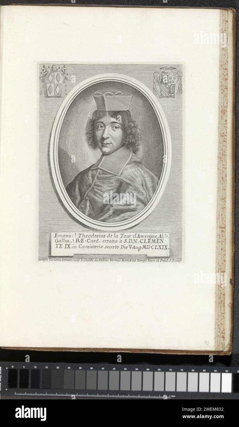 Portret van Kardinaal Emmanuel Theodose from the Tower of Auvergne ...