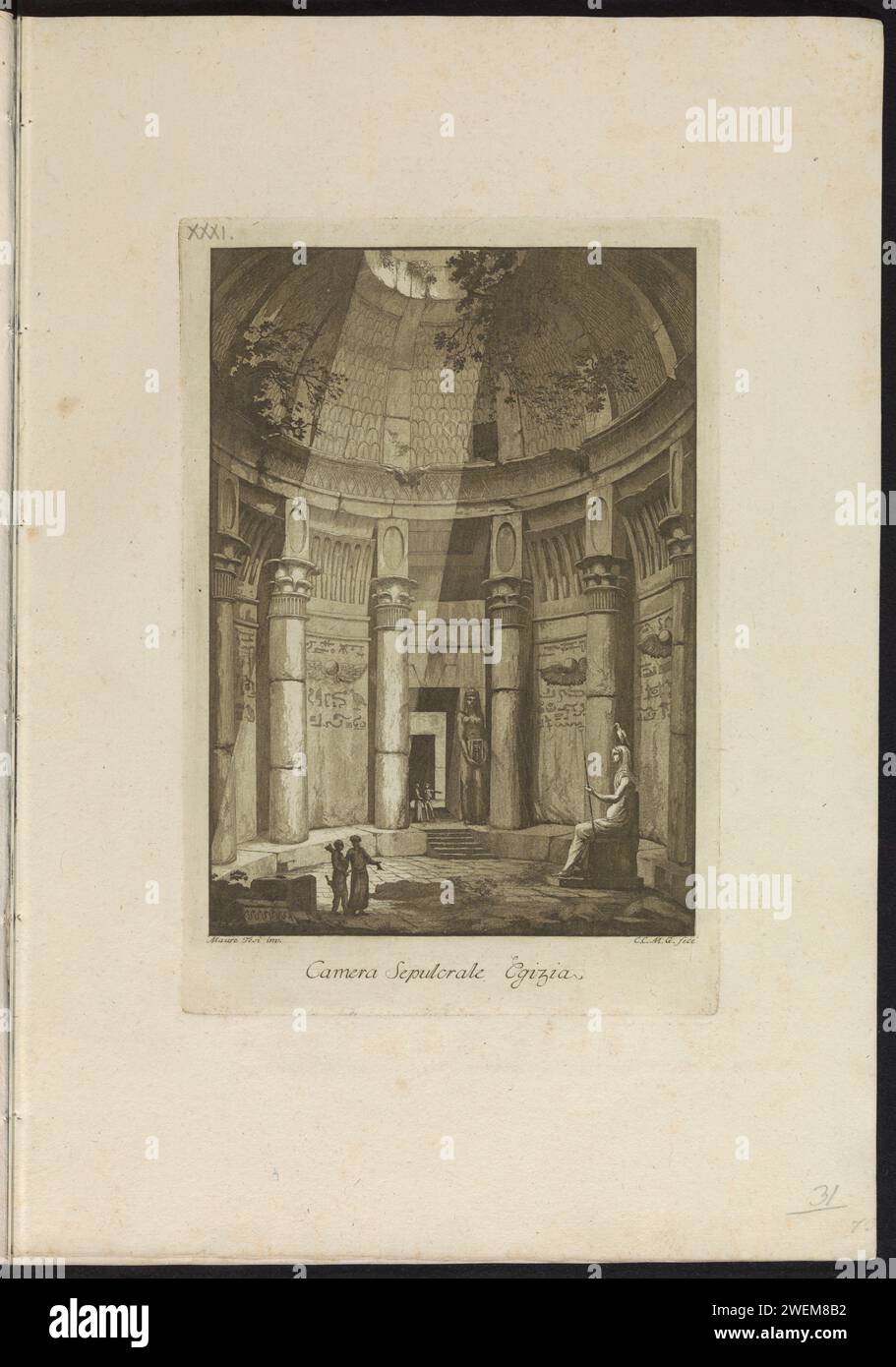 Egyptian burial chamber with hieroglyphen, Cesare Massimiliano Gini ...