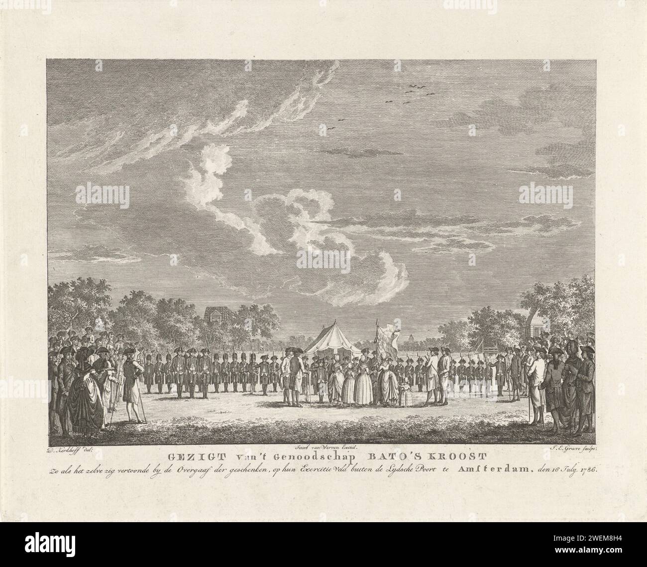 Reception of banner, drum and guns by the Exercise Footschap "Batos ...