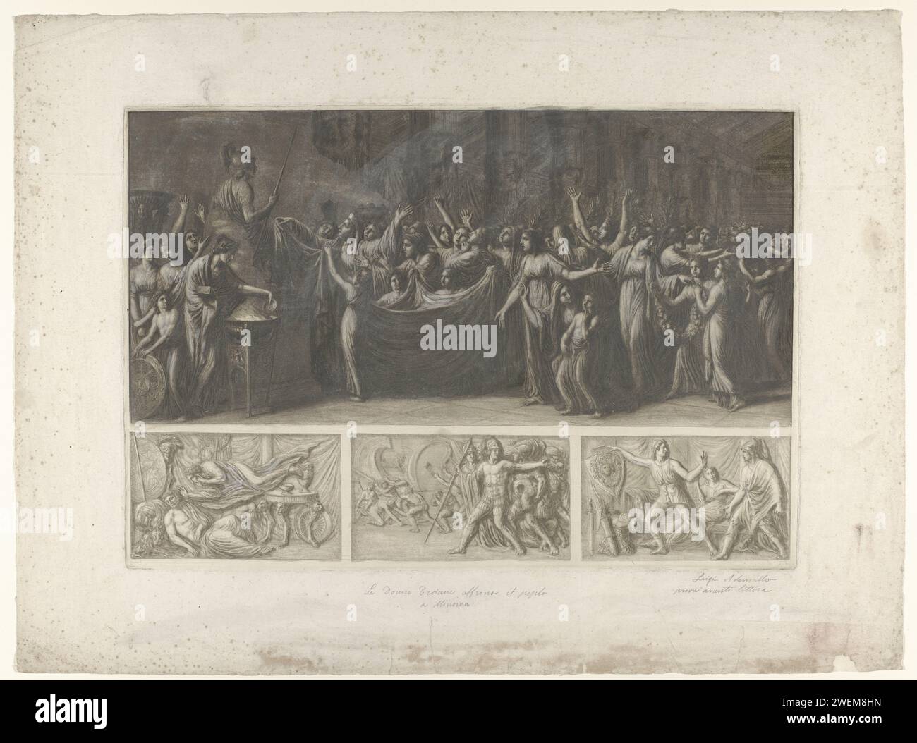 Four scenes from the Trojan War, 1774 - 1849 print Above a large ...