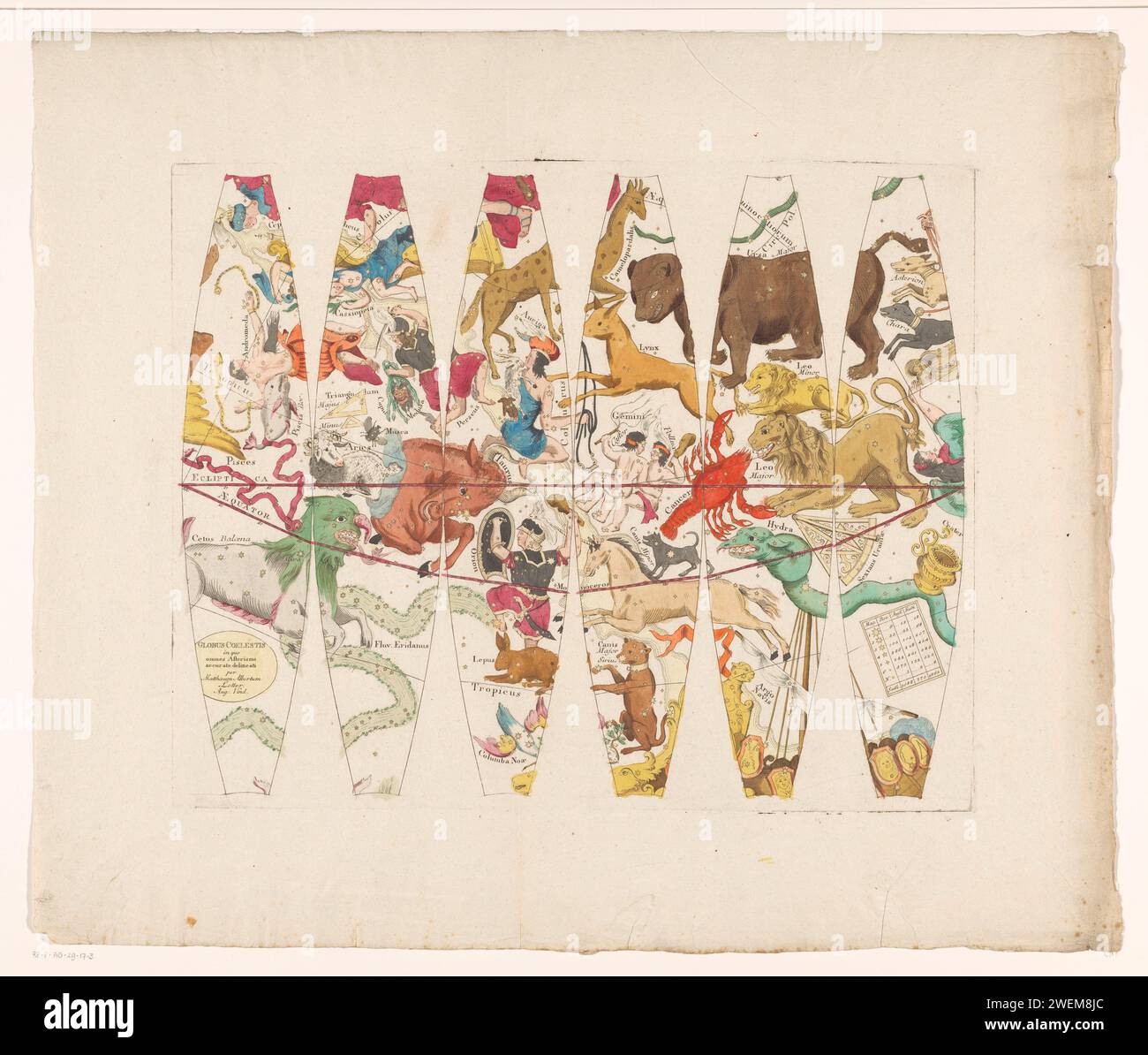 Six segments of a heavenly map, intended for a Ascension, Anonymous ...