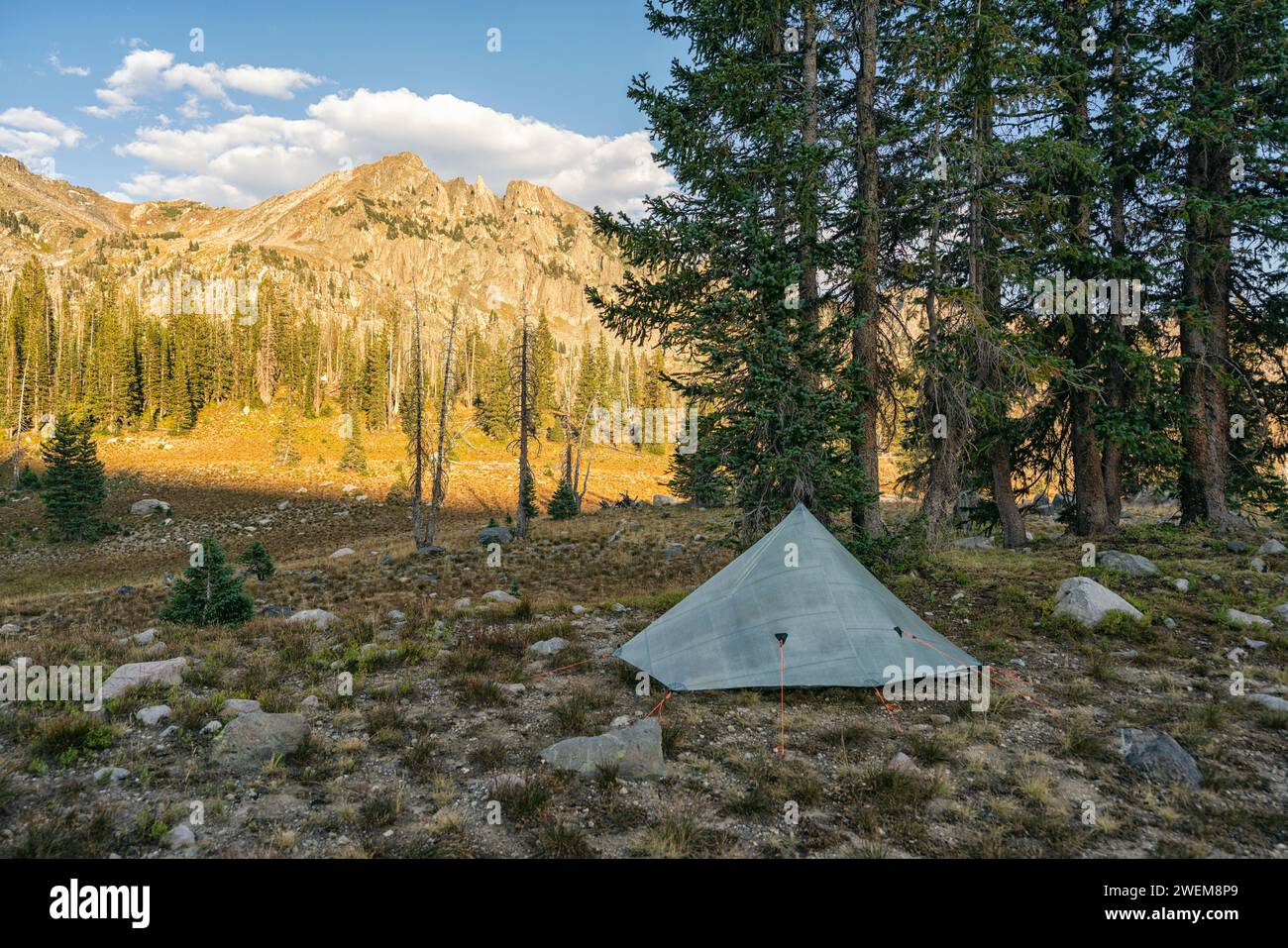 Ultralight camping in the Mount Zirkel Wilderness, Colorado Stock Photo ...