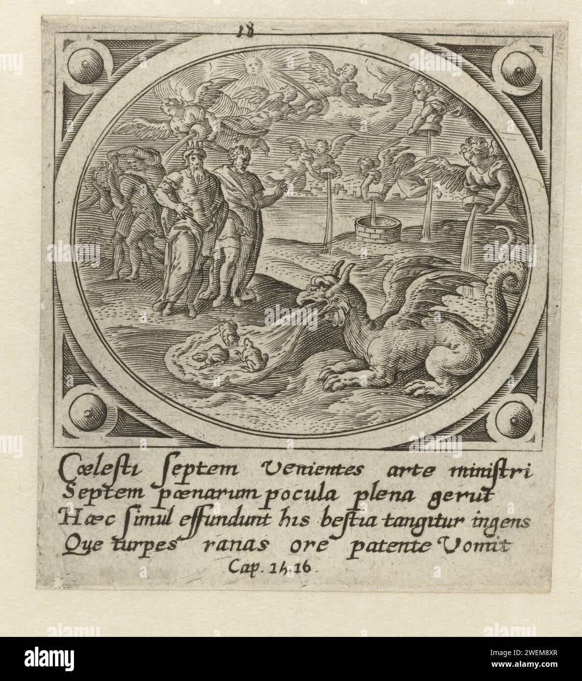 Seven pests, 1585 print Angels cast scales that cause pests. In the ...