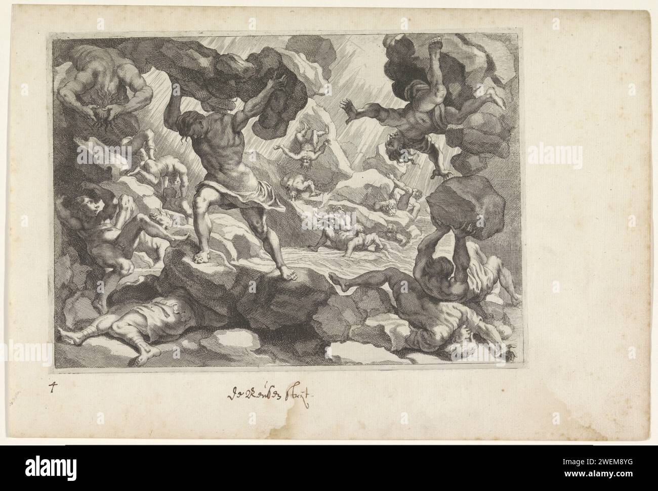 Battle between the gods and the giants, c. 1636 - 1670 print The giants ...