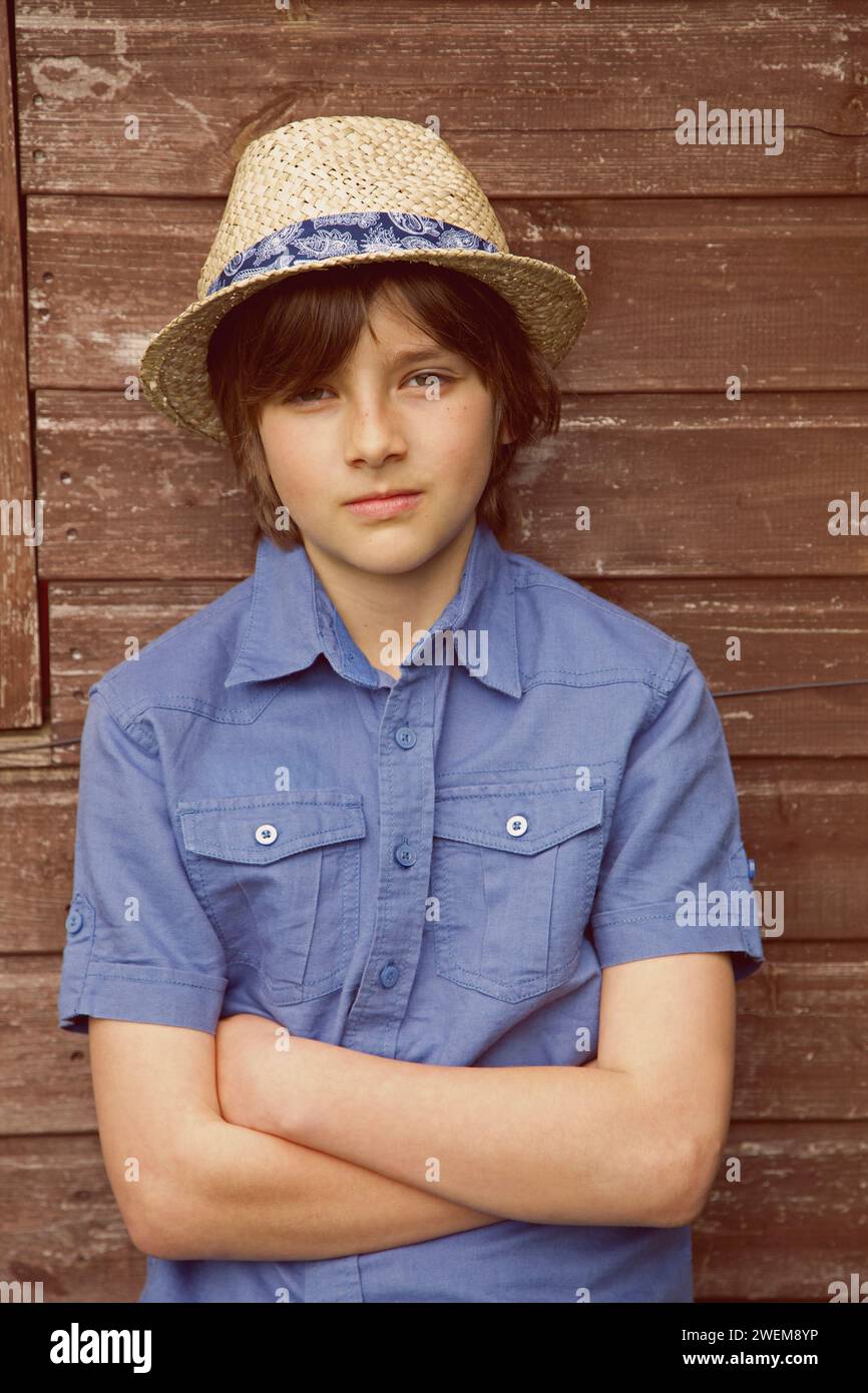 Portrait of Young Boy Stock Photo - Alamy