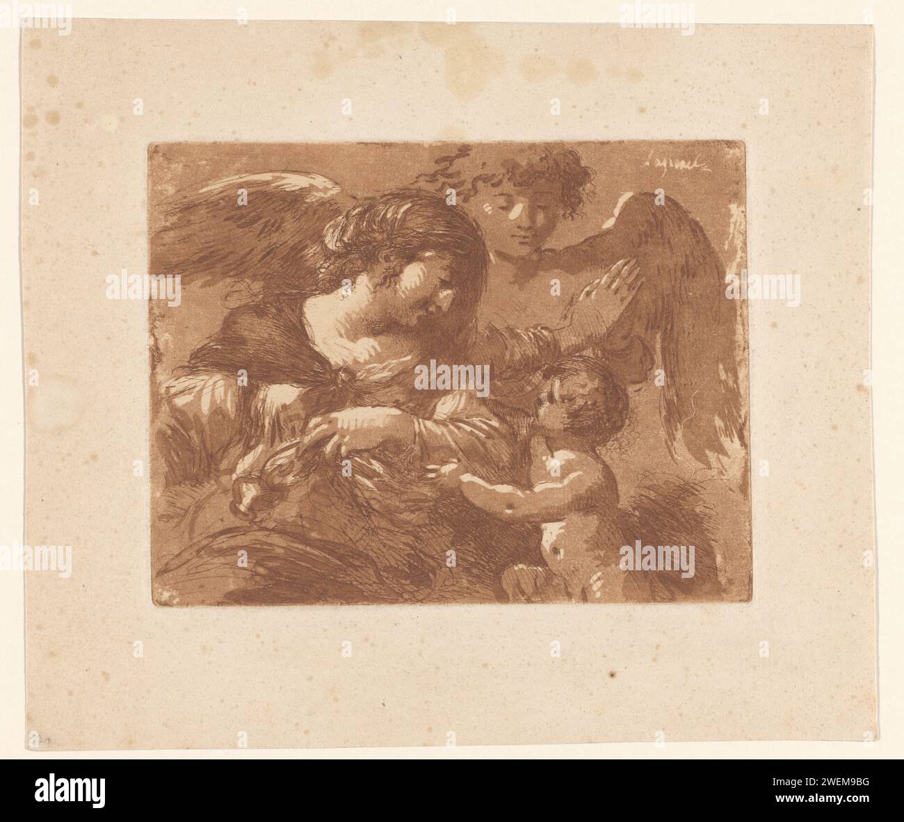 Mother with child and a guardian angel, Jean Jacques II Lagrenée, c ...