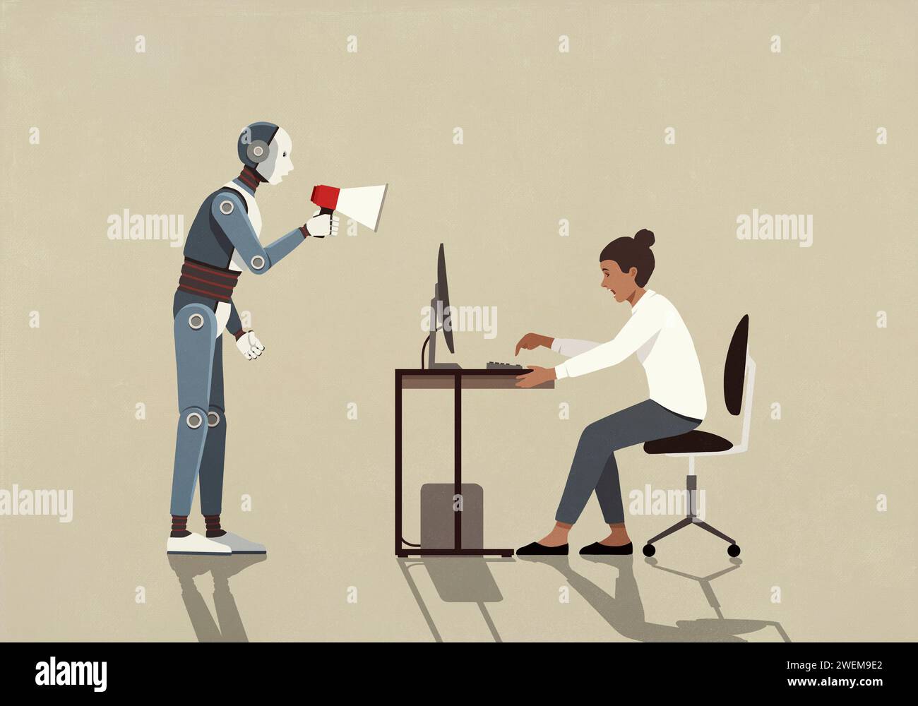 Robot using megaphone hi-res stock photography and images - Alamy