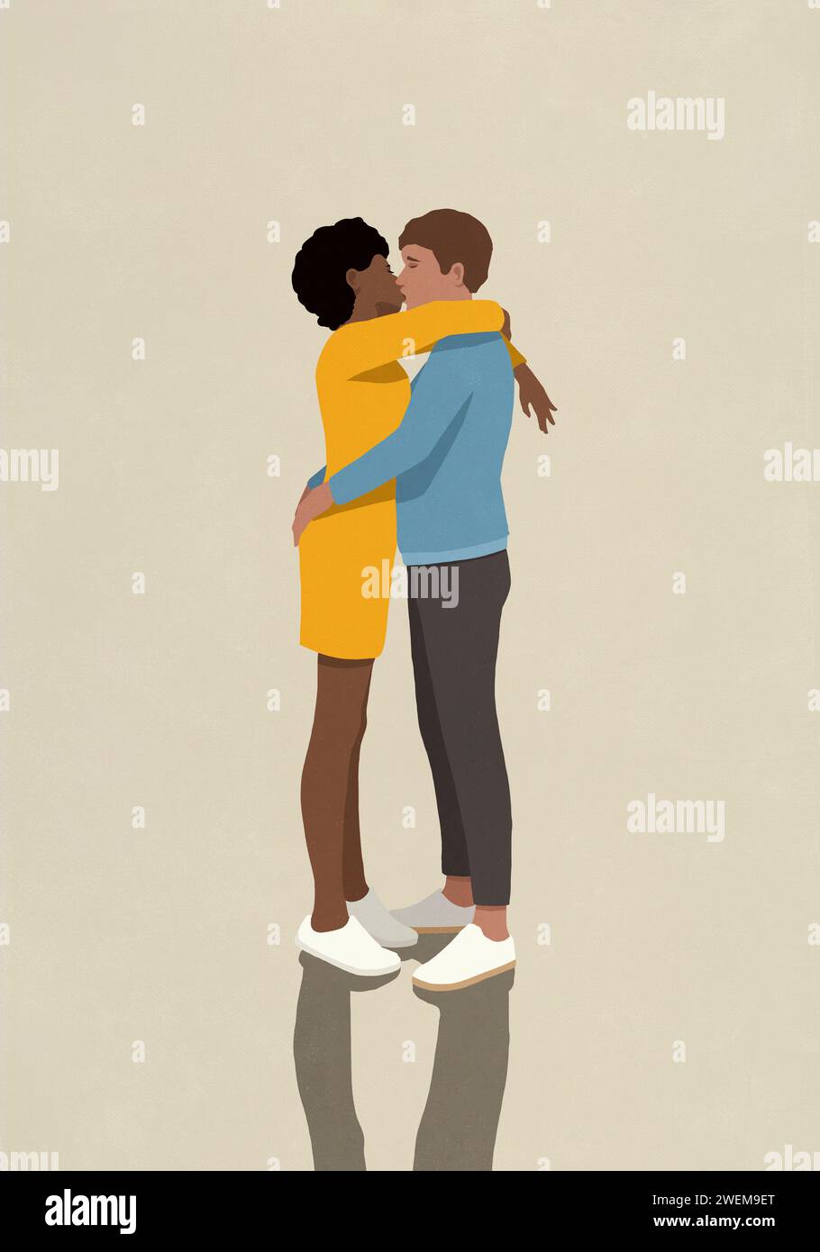 Affectionate couple hugging and kissing Stock Photo - Alamy