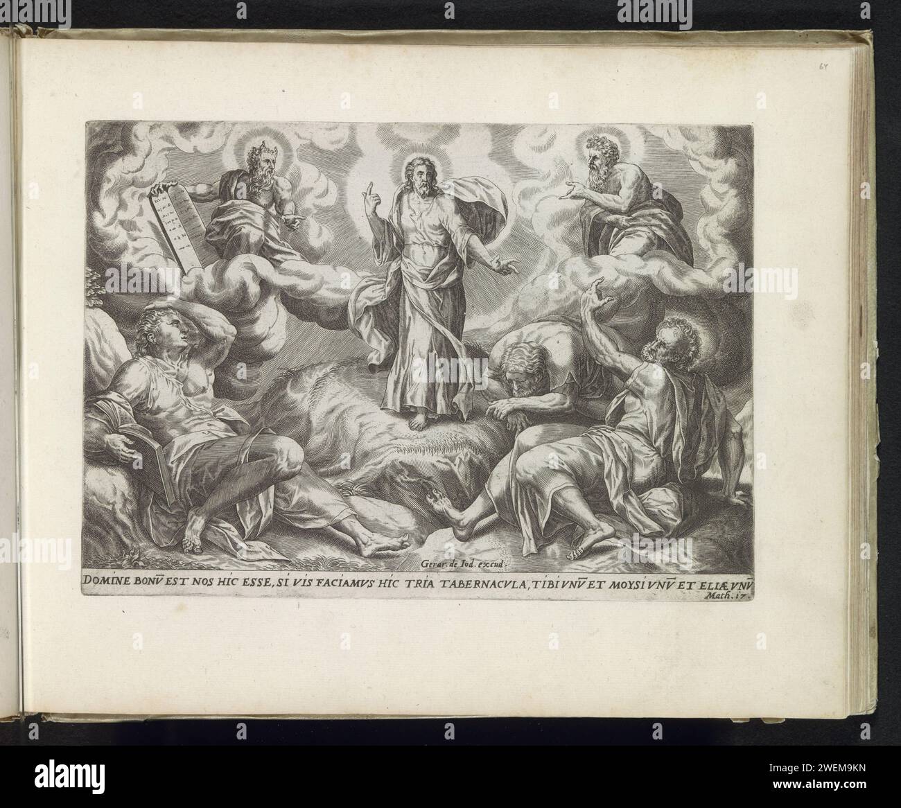Transfiguration, 1585 print The glorification on the mountain. Moses ...