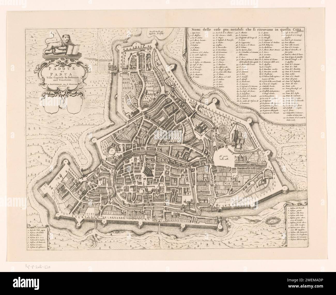 Map of Padua, Anonymous, 1704 - 1724 print At the top left the title ...