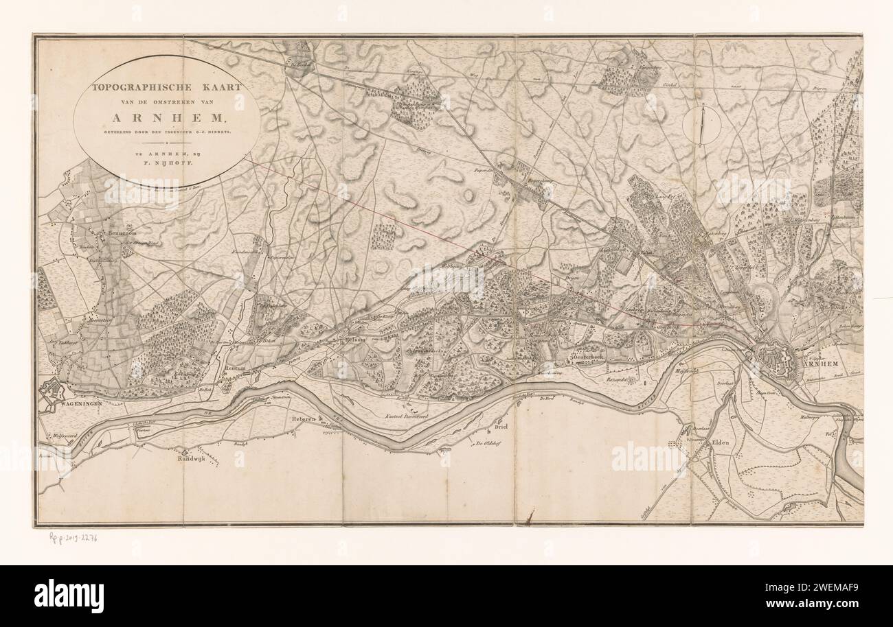 Map of the area northwest of Arnhem, C. van Baarsel and Son, 1839 ...