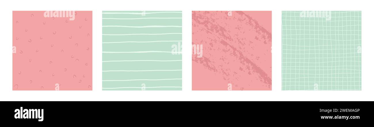 Simple Geometric Hand Drawn Irregular Patterns.Cute Colored Doodle ...