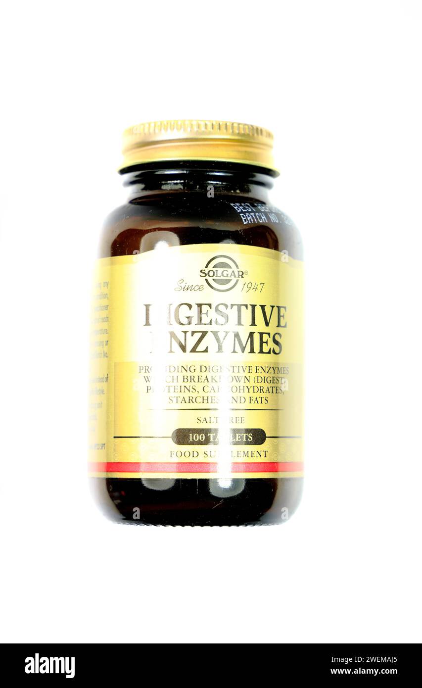 Bottle of Digestive Enzyme Stock Photo - Alamy