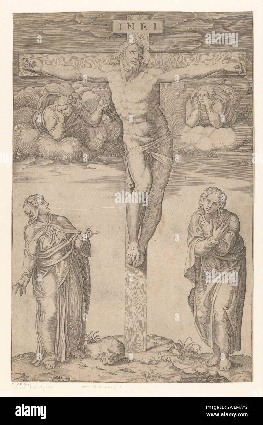 Kruisiging van Christus, anonymous, after Michelangelo, in or after 1485 - in or after 1564 ...